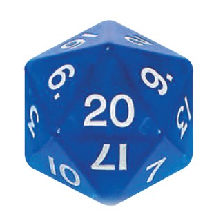 Transparent Dice: Jumbo D20 Blue Die - Atomic Empire