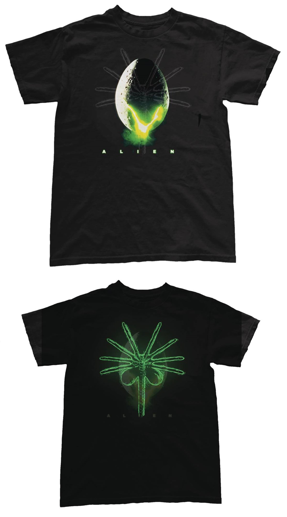 Alien: Hidden Glow-in-the-Dark Face Hugger Black T-Shirt - Atomic Empire