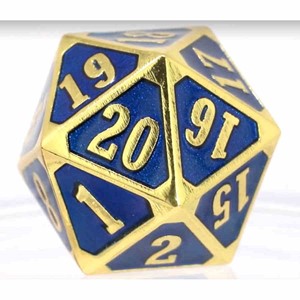 Die Hard Dice Roll Down D20 Counter - Shiny Gold and Sapphire - Atomic ...