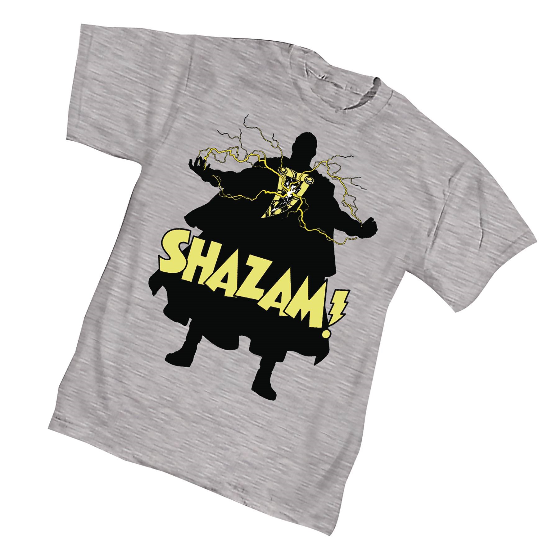 Shazam: Silhouette Grey T-Shirt - Atomic Empire