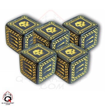 D6 Ork Dice Set: Black & Yellow (5) - Atomic Empire