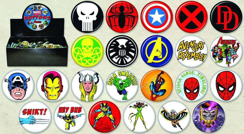 Marvel Heroes Button Display (144) - Atomic Empire